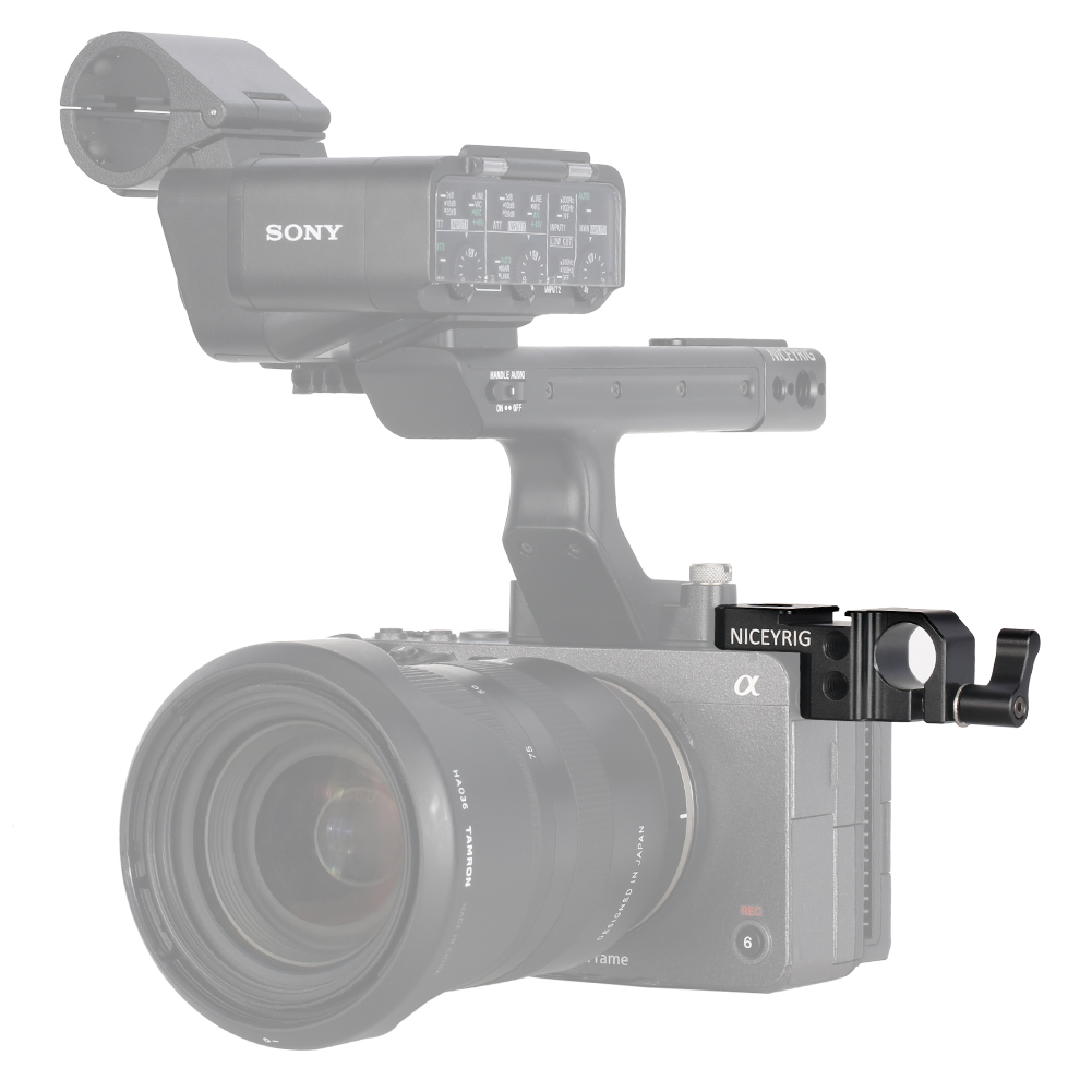 Niceyrig Cold Shoe Mount (Left Side) with Follow Focus Single Rod Clamp ...